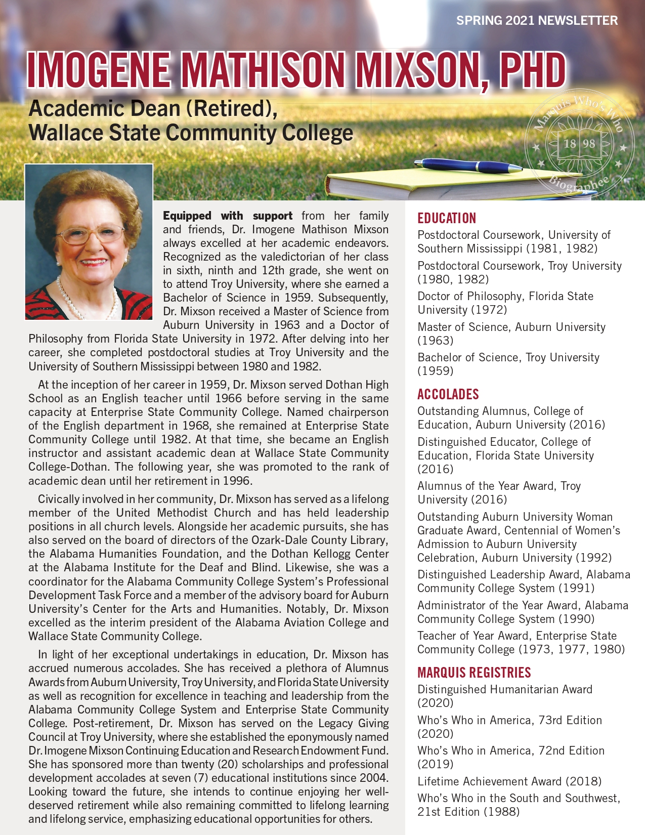 Imogene Mixson - Marquis Who's Who Spotlight