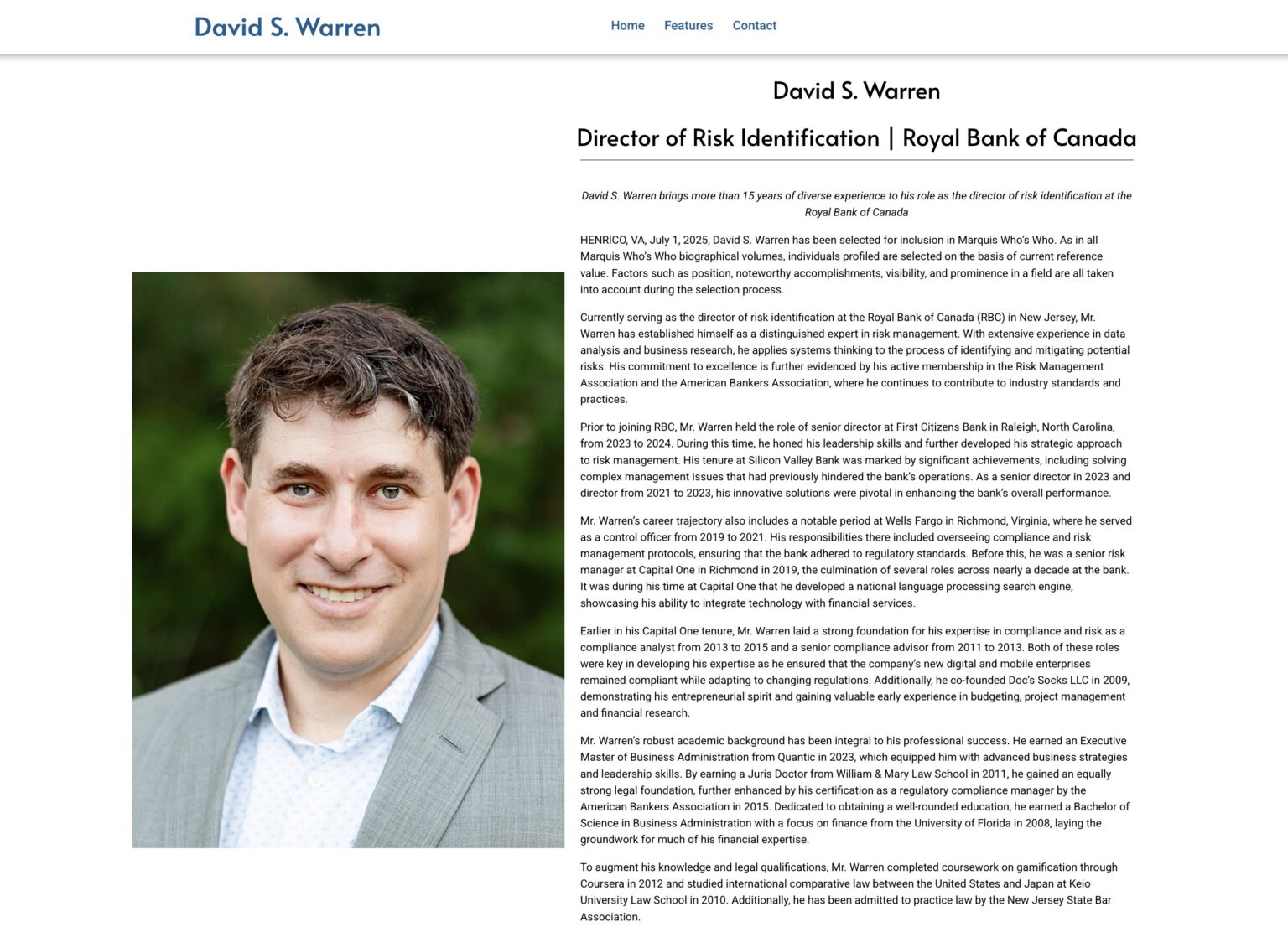 David Warren - Marquis Who's Who Spotlight